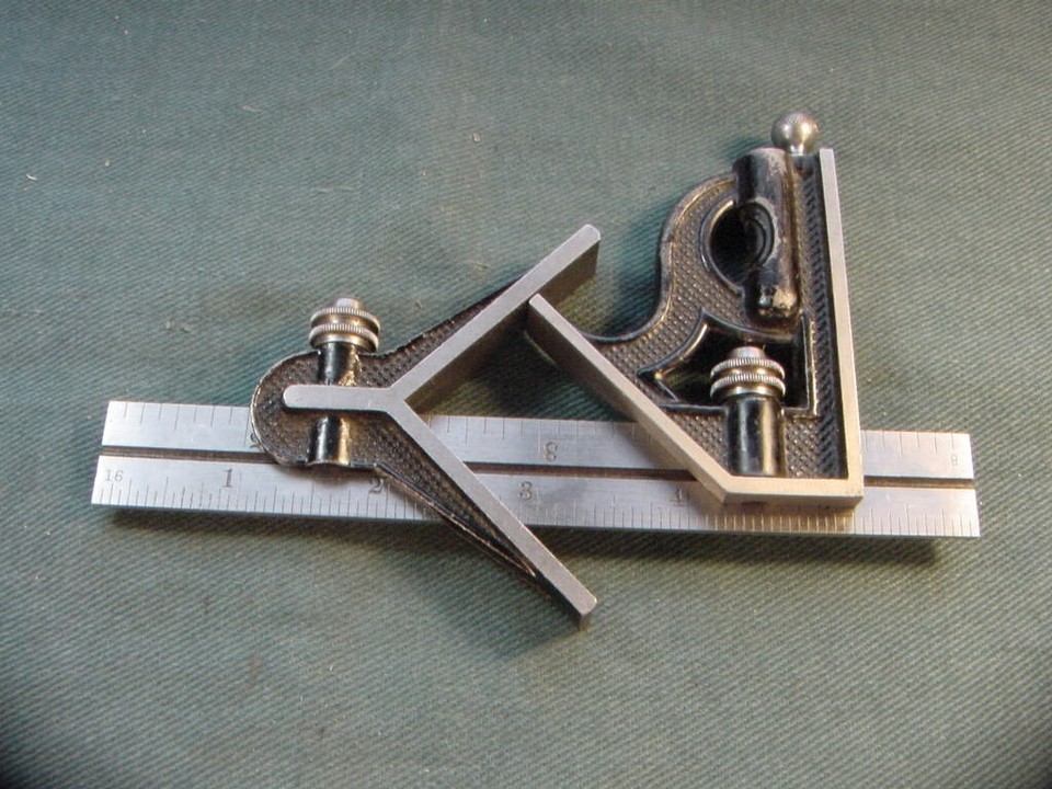Vintage Starrett 6 Inch Combination Square with Center Head Machinist ...