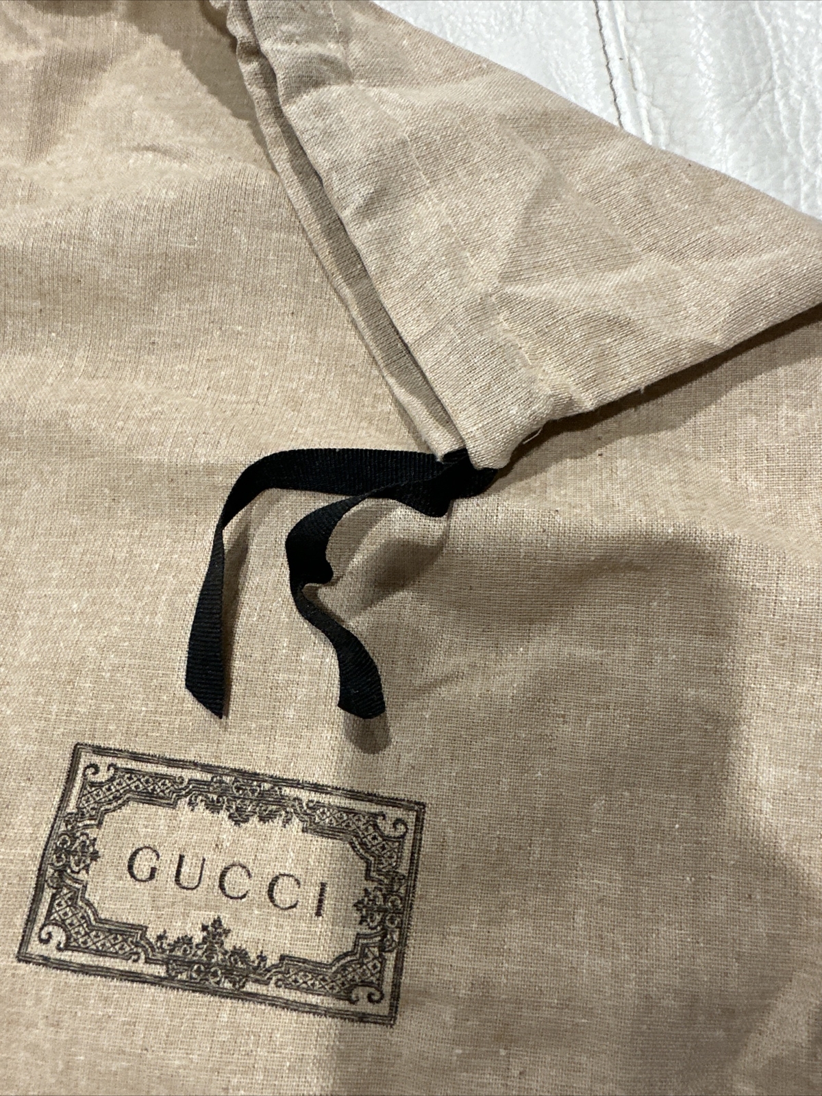100% Auth GUCCI 8x17.5 dust bag shoes sleeper storage travel duster ...