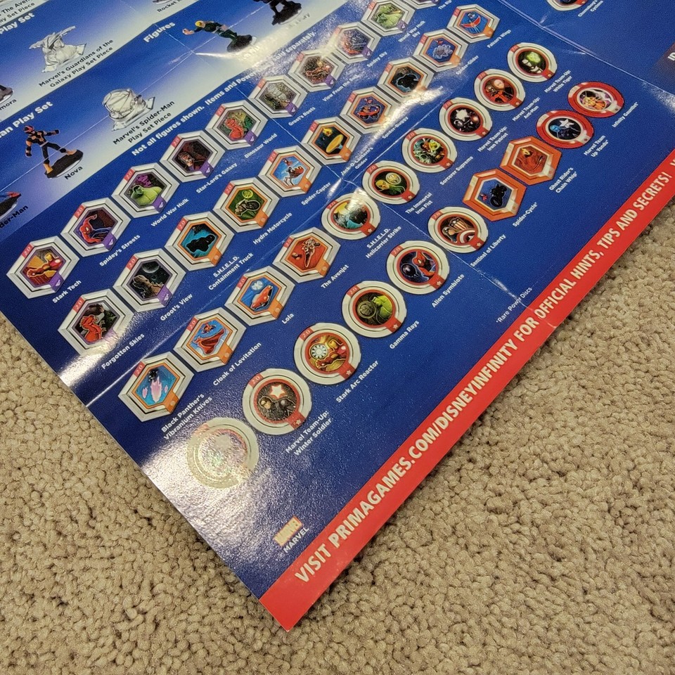 Disney Infinity 2.0 Poster: Originals/Marvel & Power Disc Checklist ...