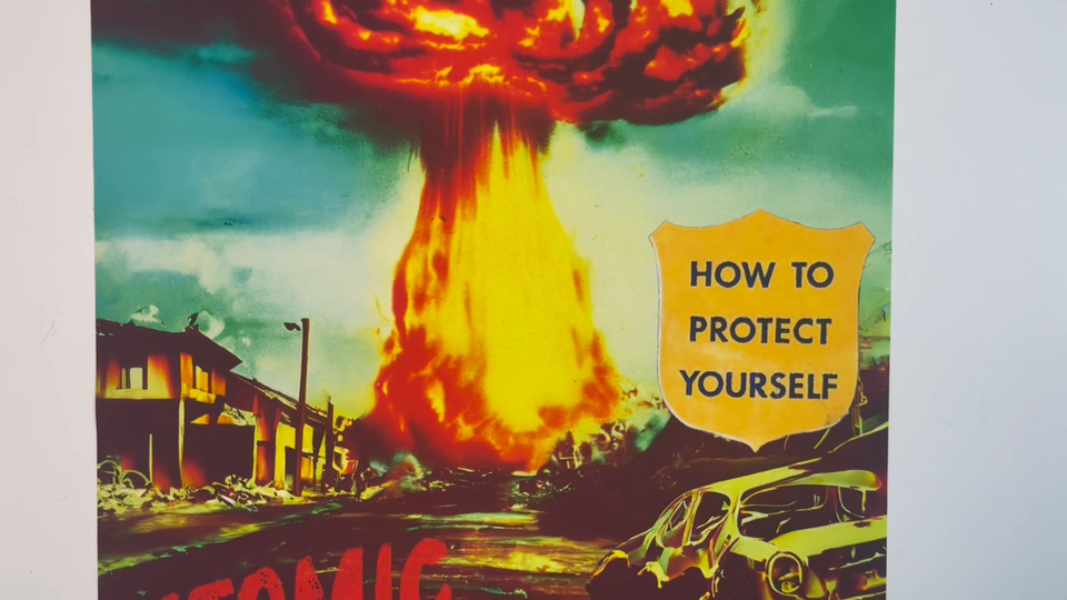 Nuclear Bomb Poster Vintage Style Print 1950s Atomic Bomb Art End of ...
