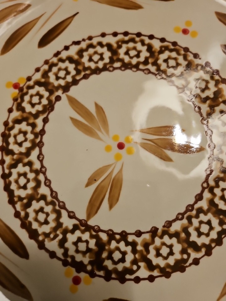 Temptations Old World Confetti Brown Scalloped Salad Plates 8" Set of 4 ...