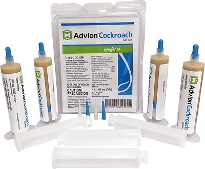 GENUINE Advion Evolution | 4 PACK | Cockroach Gel Bait Tubes + Plunger ...