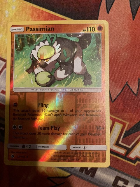 Pokémon TCG Passimian Sun & Moon Base Set 73/149 Reverse Holo Uncommon ...