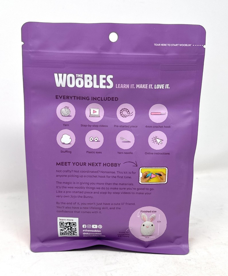 The Woobles Jojo The Bunny Easter Learn To Crochet Kit For Beginners | eBay