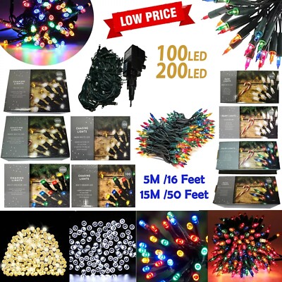 Multi Colour LED Chasing Xmas Fairy Lights Bulbs 8 Mod Christmas ...