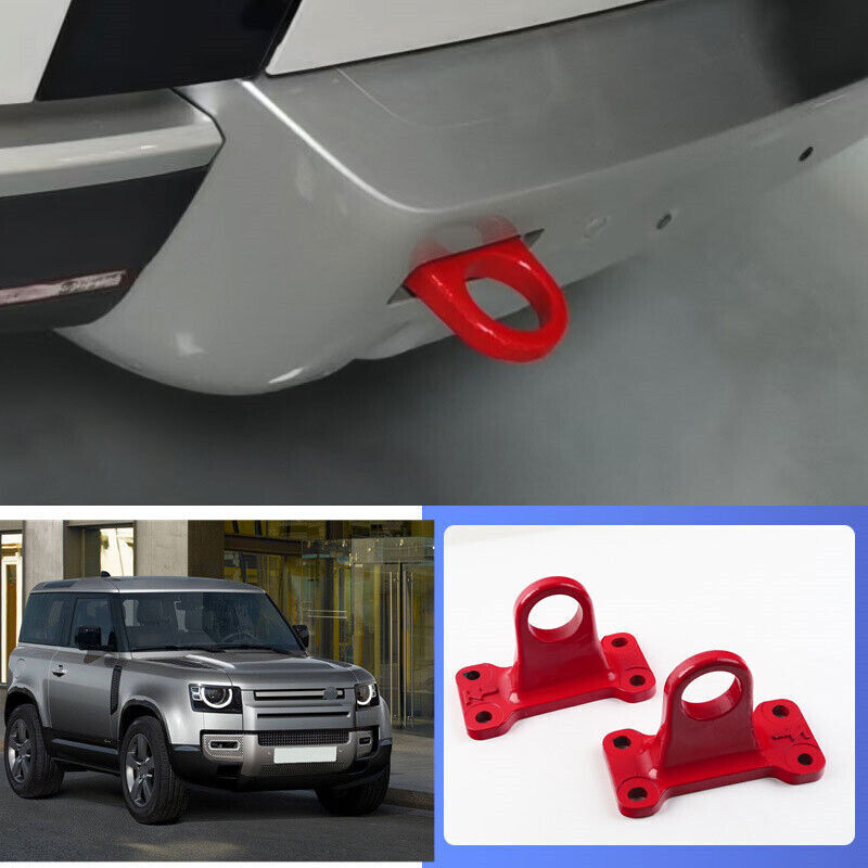For Land Rover Defender 2020-2023 Matte Red Alloy Rear Trailer Ring Tow ...