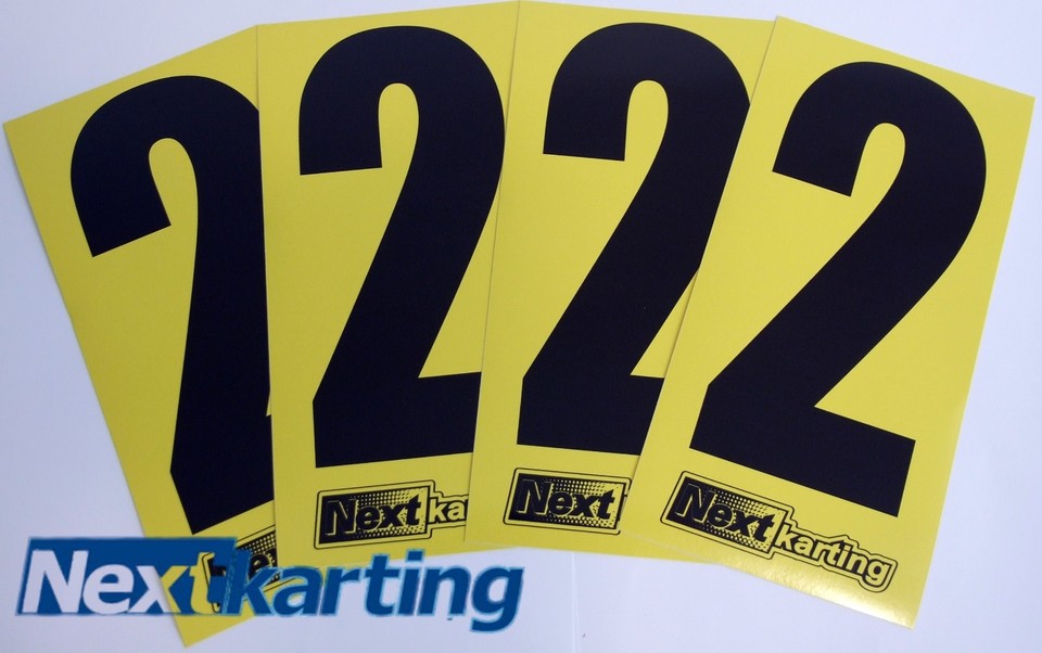 2 x Black numbers on Yellow background -Iame-X30 Rotax Cadet Karting ...