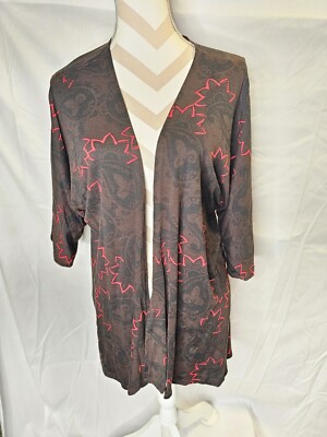 Lularoe Lindsey Cover Up, Bathing Suit Cover Small Brown Black Red ...