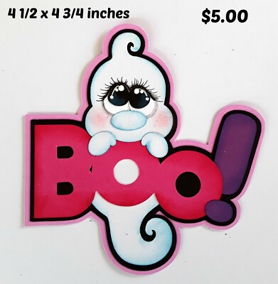 BOO TITLE HALLOWEEN with GHOST scrapbook paper piecing 3D die cut by ...