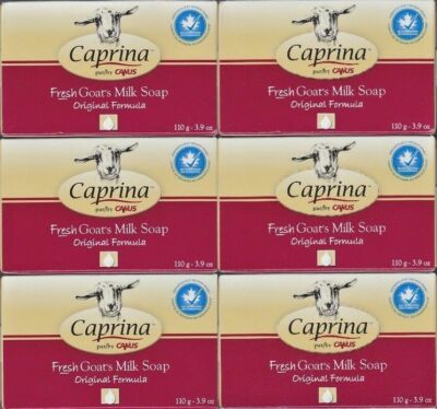 6 Pack Caprina by Canus Fresh Goat's Milk Soap Bars 110g/ 3.9oz ...