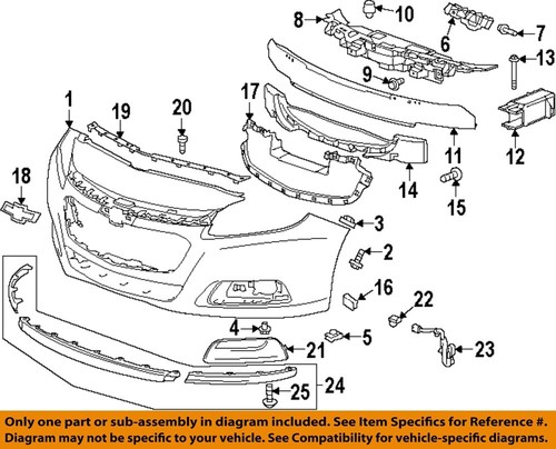 GM OEM 13-16 Malibu Limited Bumper Components-Trim Cover 20768846 | eBay