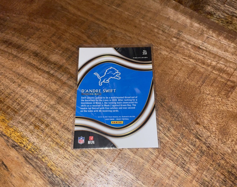 2020 Panini Select D'Andre Swift Field Level Rookie Rc #351 Detroit ...