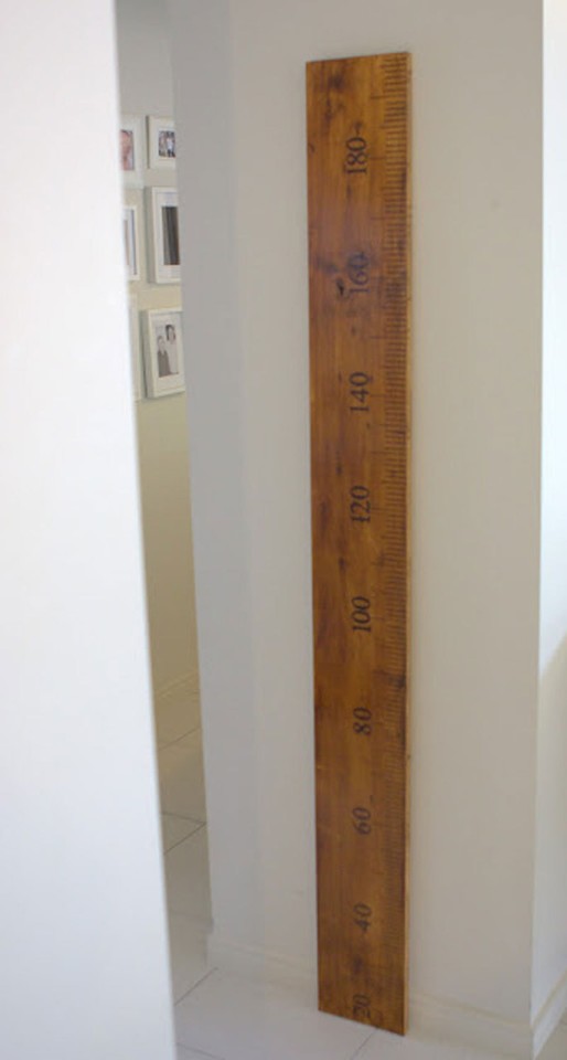 Ruler wall Vinyl decal sticker growth chart DIY wooden vintage height ...