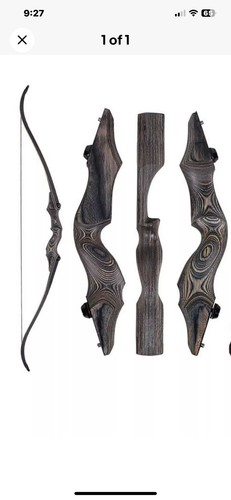 58'' Archery Recurve Bow 30-60lbs Takedown Wooden Riser, Left Handed ...