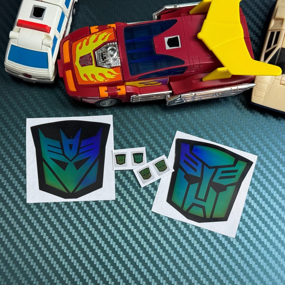 Transformers G1 6 Rubsign Jumbo Stickers - Autobots & Decepticons Rub ...