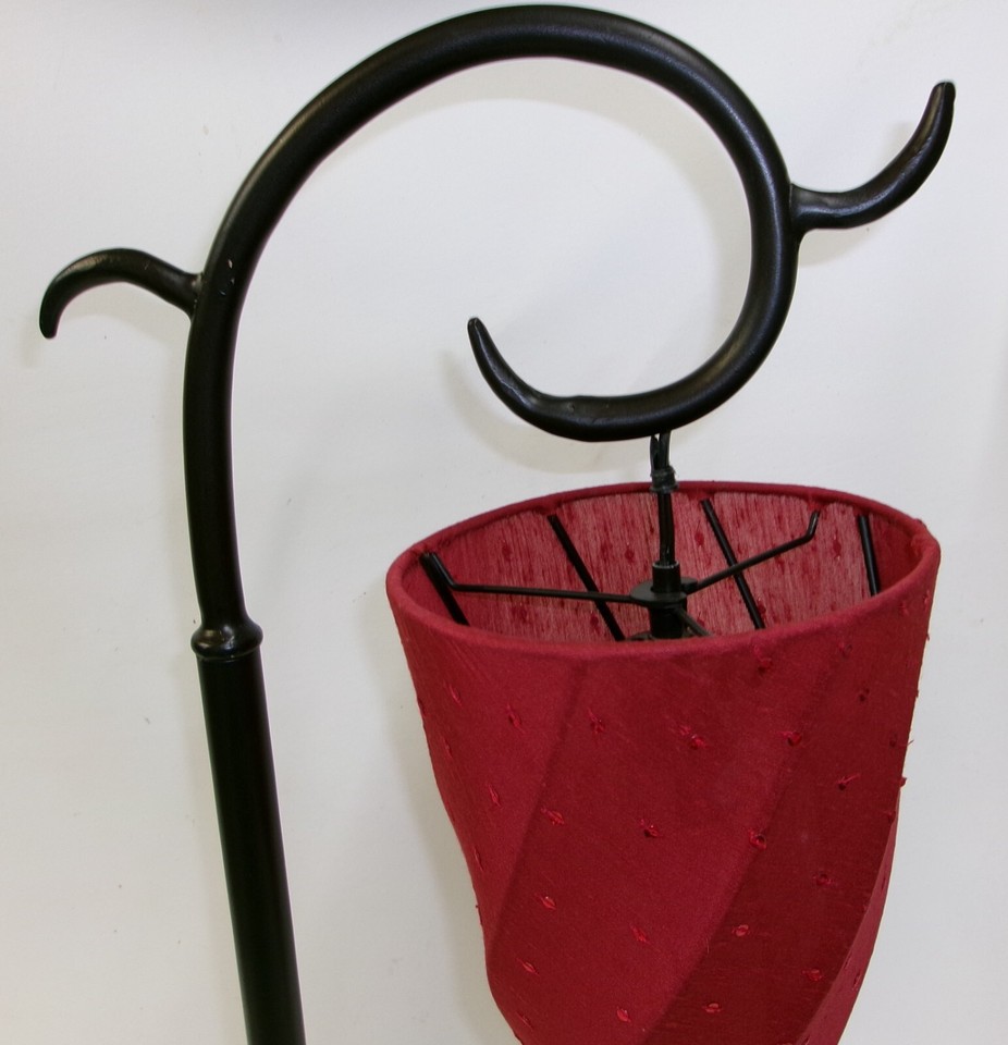 Pottery Barn Medina Moroccan StyleTable Lamp with Red Silk Shade | eBay