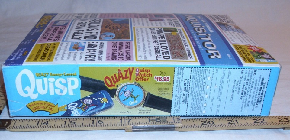 QUAKER QUISP CEREAL BOX 1998 WITH WATCH OFFER | eBay