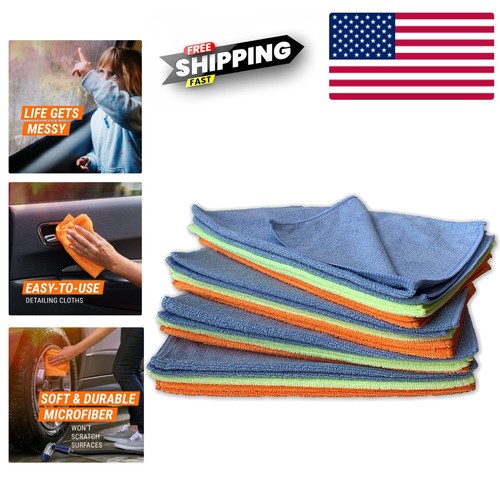 Auto Detailing Microfiber Towels 24 Pack Durable Streak-Free Car ...
