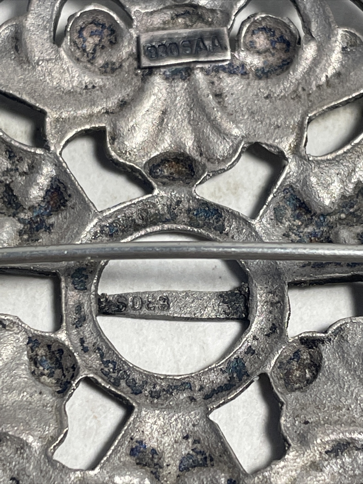 Huge ANTIQUE NORWEGIAN SILVER 830s Brooch MADE BY LE… - Gem