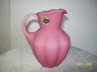 Fenton Pink Satin Glass PItcher | eBay