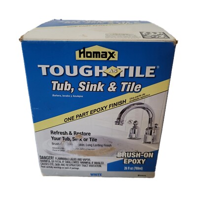 HOMAX 26 oz. White Tub & Tile Brush-On Epoxy ONLY (No Gloves, Brush ...