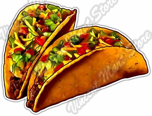 Tacos Taco Mexican Fast Food Restaurant Car Bumper Vinyl Sticker Decal ...