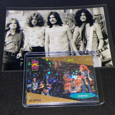 Led Zeppelin Card in Sparkle Sleeve & Band Photo Lot | eBay