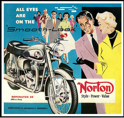 Norton Motor Cycles advertising vintage retro signs repro wall art ...