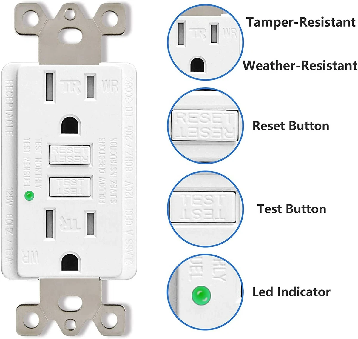 Leviton 15 Amp 125-Volt Combo Self-Test Tamper-Resistant, 40% OFF