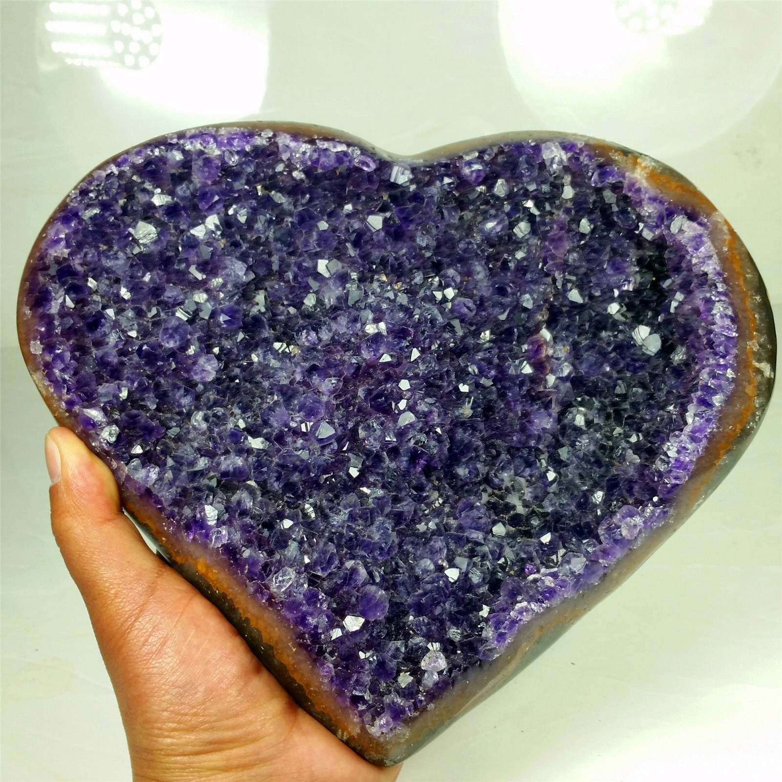 9.17" 2753g AMAZING AMETHYST GEODE HEART WITH GEMMY CRYSTALS FROM ...