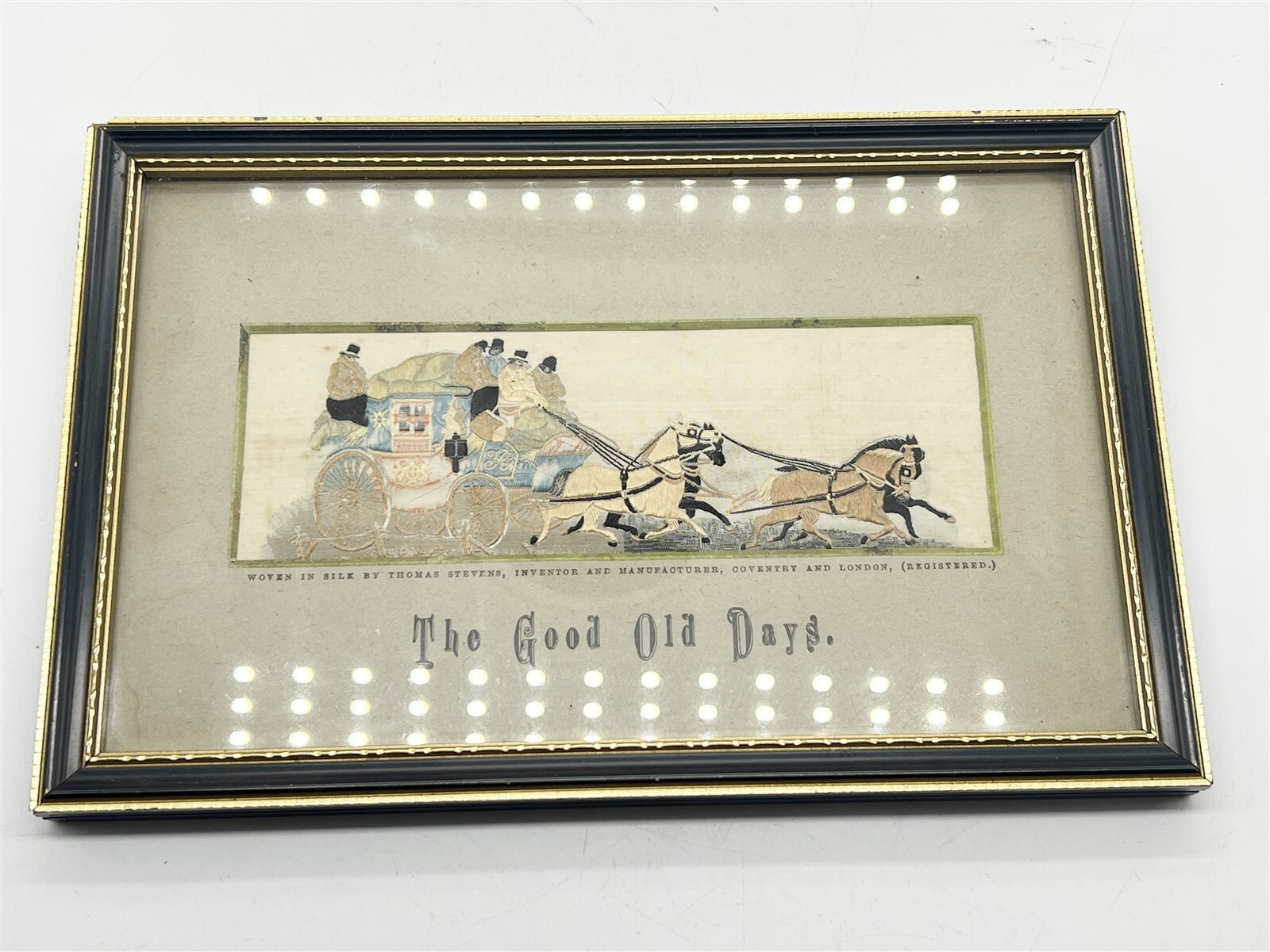 ANTIQUE FRAMED SILK PICTURE THE GOOD OLD DAYS STEVENS STEVENGRAPH | eBay