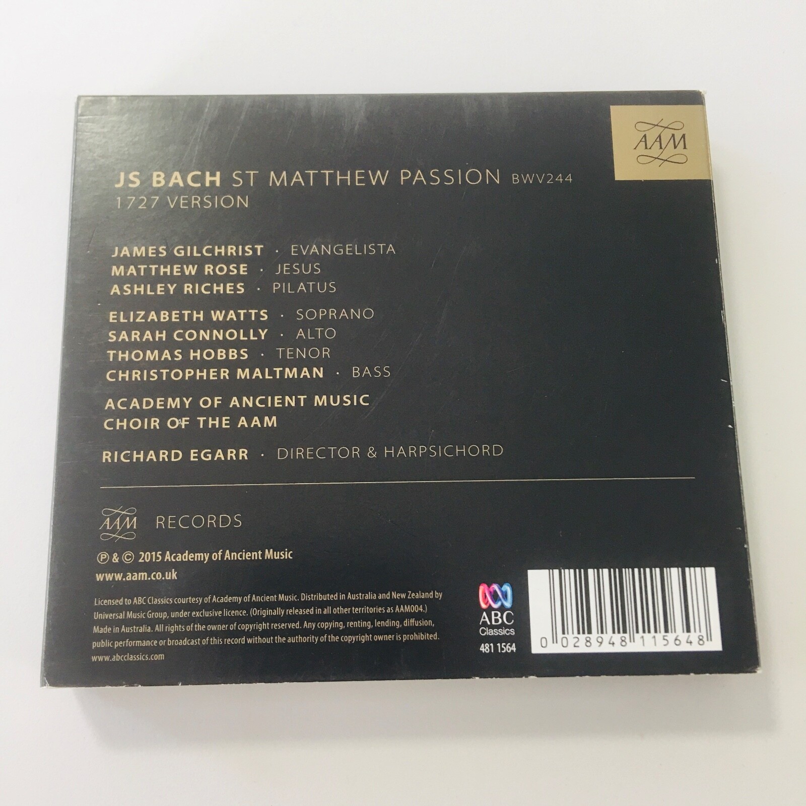 JS Bach St Matthew Passion Academy Of Ancient Music CD | eBay