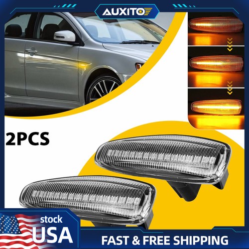 Clear LED Fender Side Marker Turn Signal Mitsubishi Light For Lancer ...