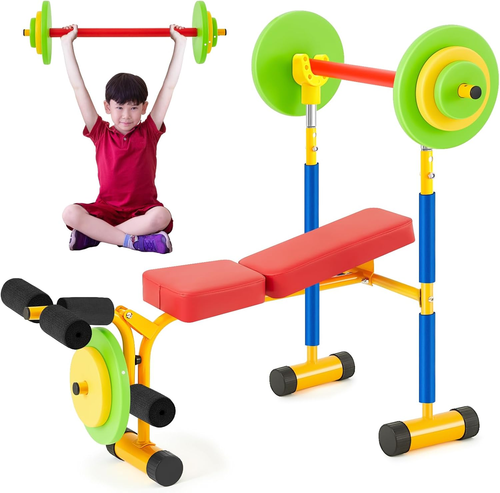 Kids Weight Bench Set Fitness Exercise Equipment for Kids Toddler ...