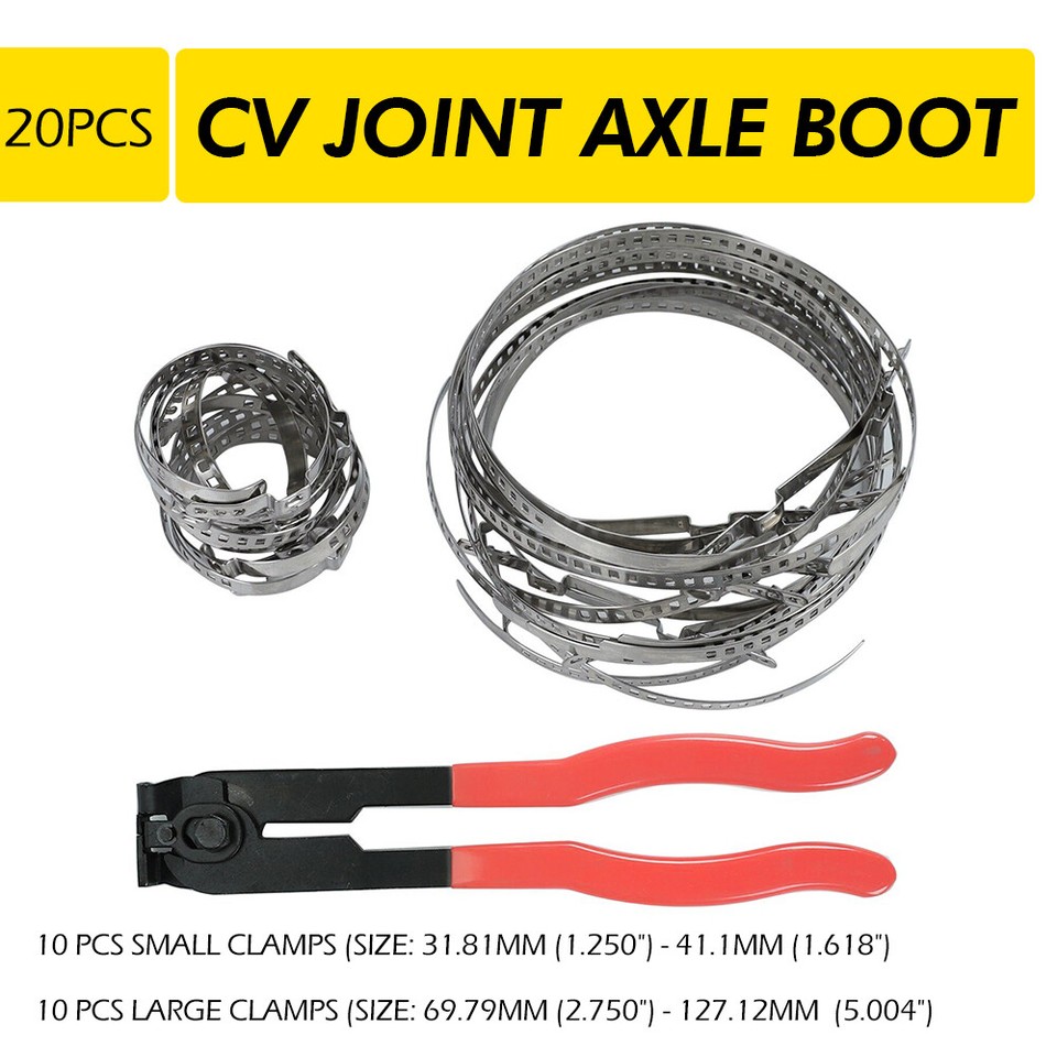 Universal Adjustable Axle CV Joint Boot Crimp Clamps W/ Clamp Pliers ...