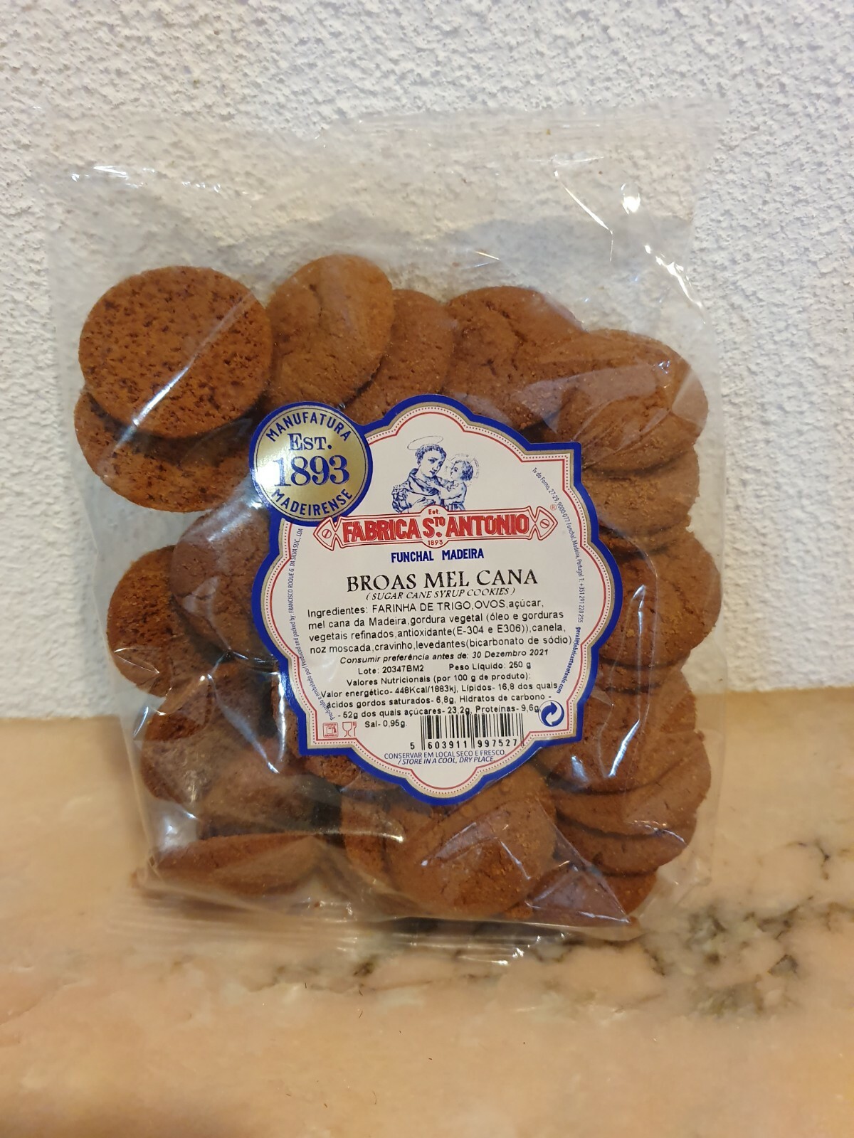 Madeira Sugarcane honey syrup COOKIES, fabrica Sto. Antonio, (250g) | eBay