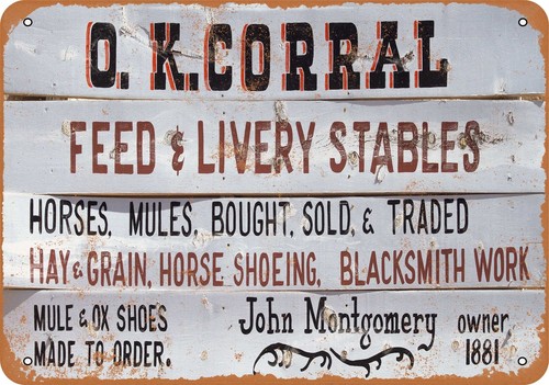 METAL SIGN - 1881 OK Corral - Vintage Look Reproduction | eBay
