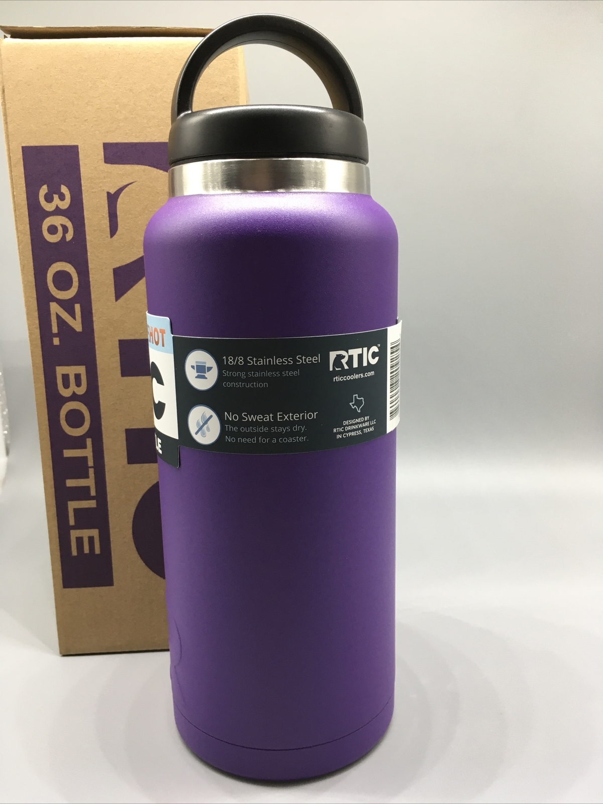 RTIC 36oz water bottle screw top with handle -double insulated majestic ...