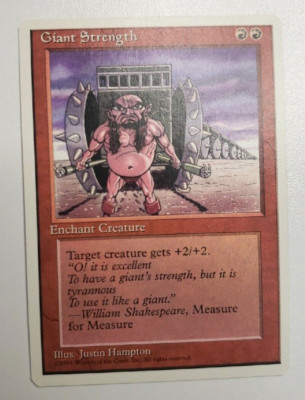 Giant Strength MTG Vintage 1995 Magic the Gathering Red Enchant ...
