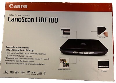 New Canon CanoScan LiDE 100 2400 dpi Flatbed Color Image Scanner | eBay