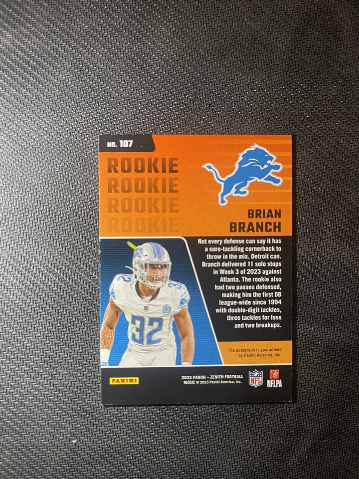 BRIAN BRANCH 2023 ZENITH RED FOIL AUTO AUTOGRAPH ROOKIE RC | eBay