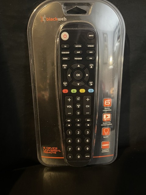 Blackweb Universal Remote Control Backlit 6 Device Compatible ...