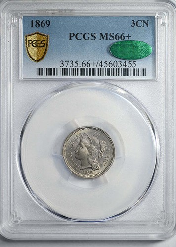 1869 Three Cent Nickel Piece 3CN PCGS MS66+ CAC | eBay