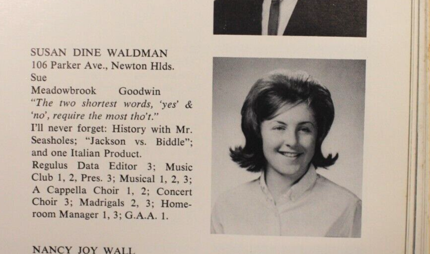 Susan Waldman Announcer Play by Play Yankees 1964 Yearbook Regulus ...