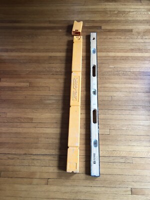 Vintage Johnson Level, 48" Wood & Brass Tool with Level Guard Case 072 ...