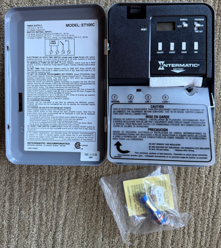 Intermatic ET100C Electronic Digital Timer Switch 24hr Control SPST ...