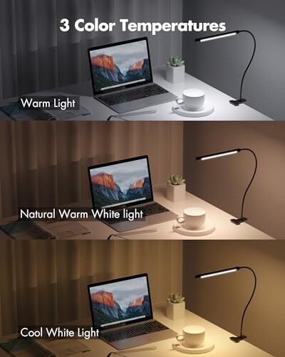 JHD Led Desk Lamp with Clamp - 10 Brightness Levels 12" Flexible ...