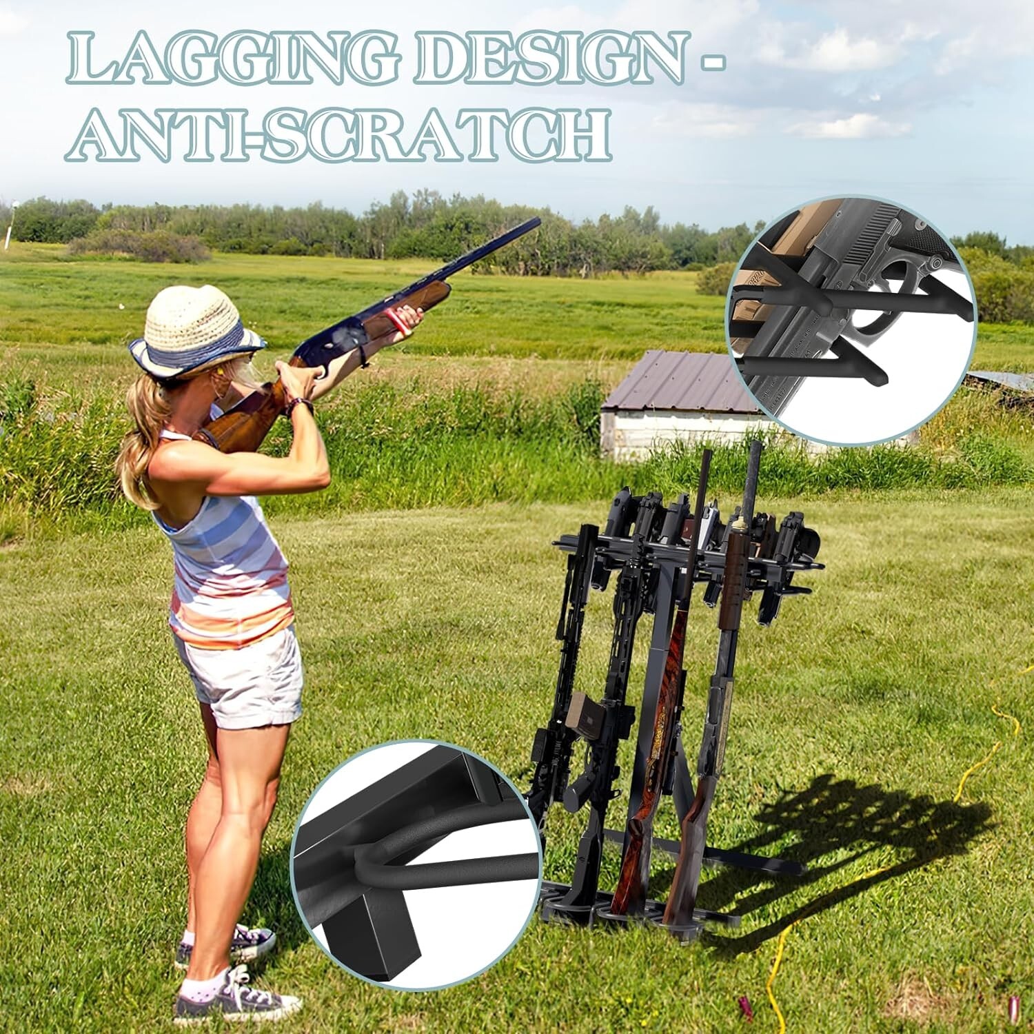 Portable Folding Gun Rack Rifle Rack Metal Shotgun Carbine for Shooting ...