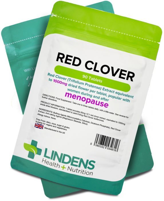 Red Clover 1000mg (90 tablets) Menopause, safe herbal HRT alternative ...