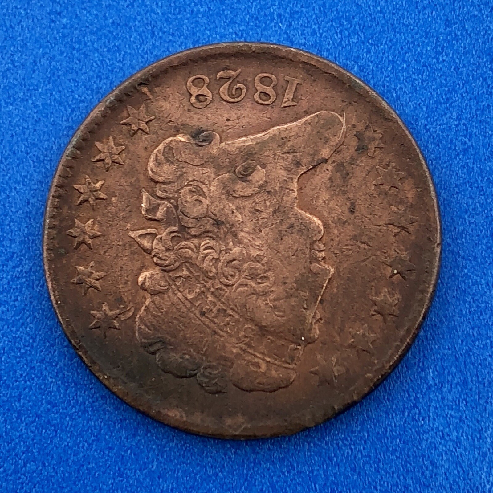 1828 P Classic Head Thirteen Stars Copper Half Cent Early US Copper XF ...